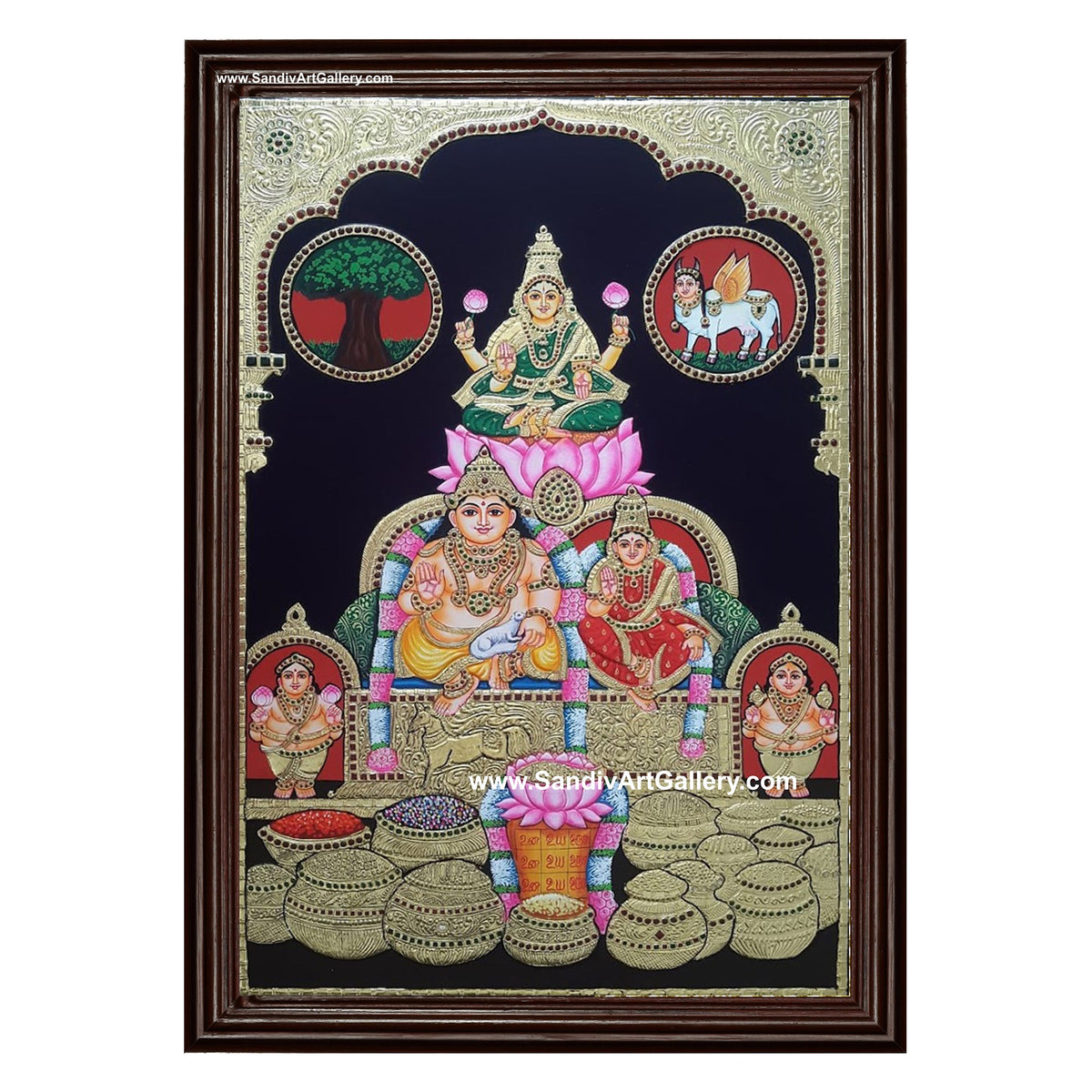 Buy Kubera Lakshmi Tanjore Painting Online – Sandiv Art Gallery