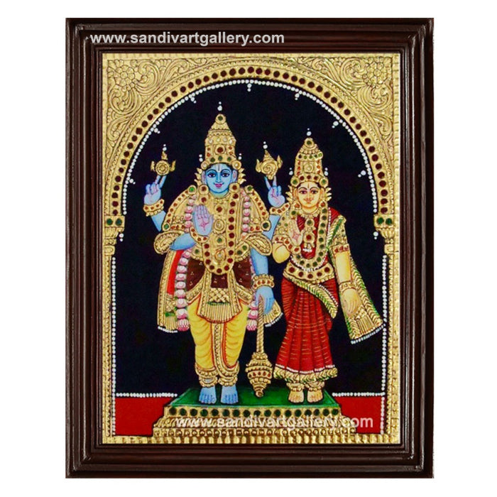 Shop Vishnu lakshmi Tanjore Painting - Free Shipping- Sandiv Art Gallery
