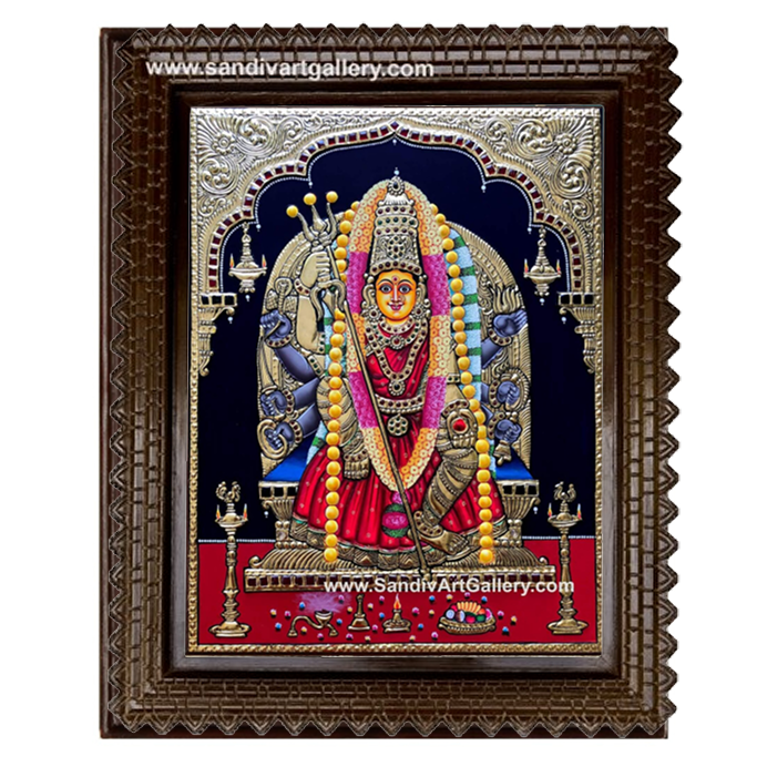 Kavaya Kaali Amman Tanjore Painting - Best Price - Sandiv Art Gallery
