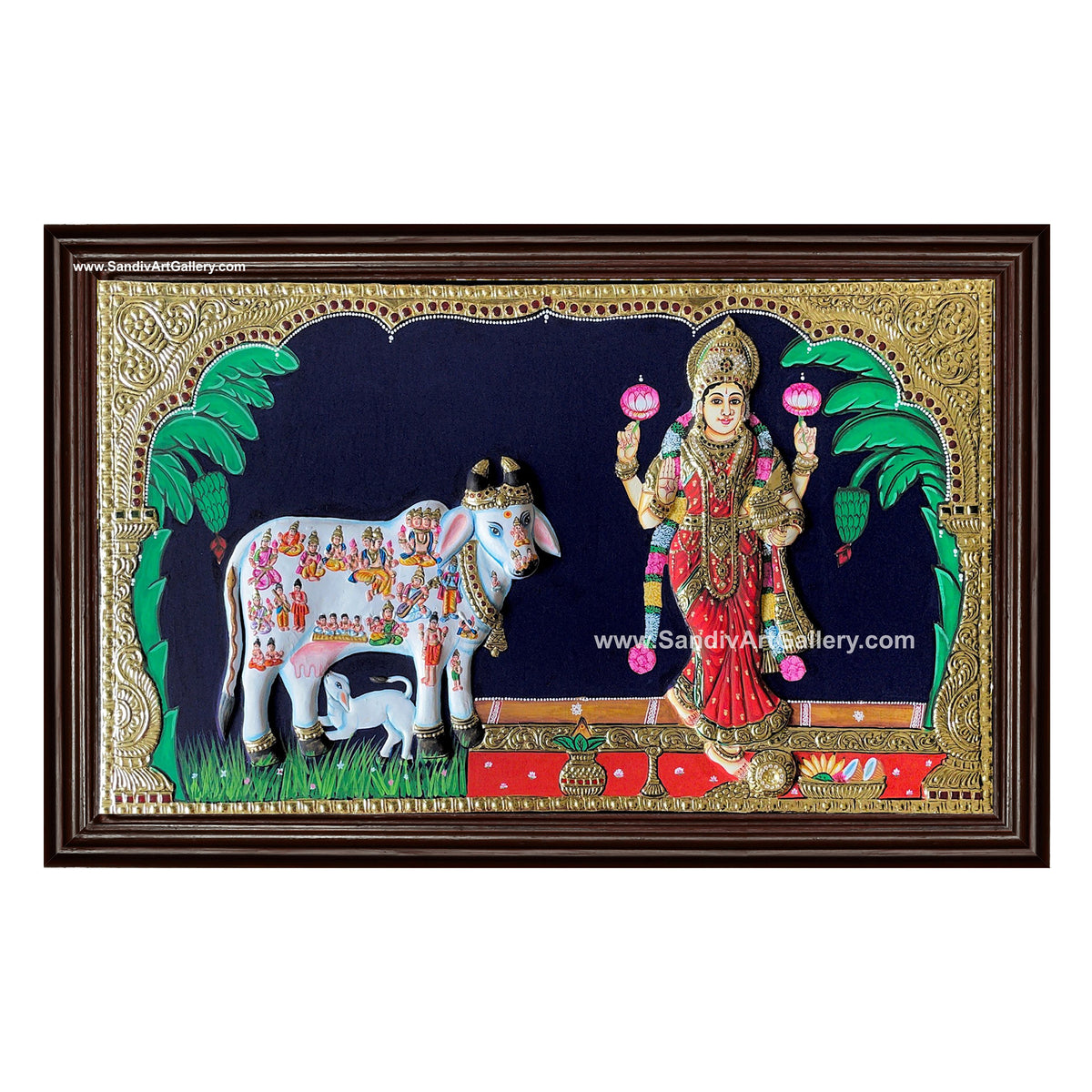 Grahalakshmi Tanjore Painting - Best Price - Sandiv Art Gallery