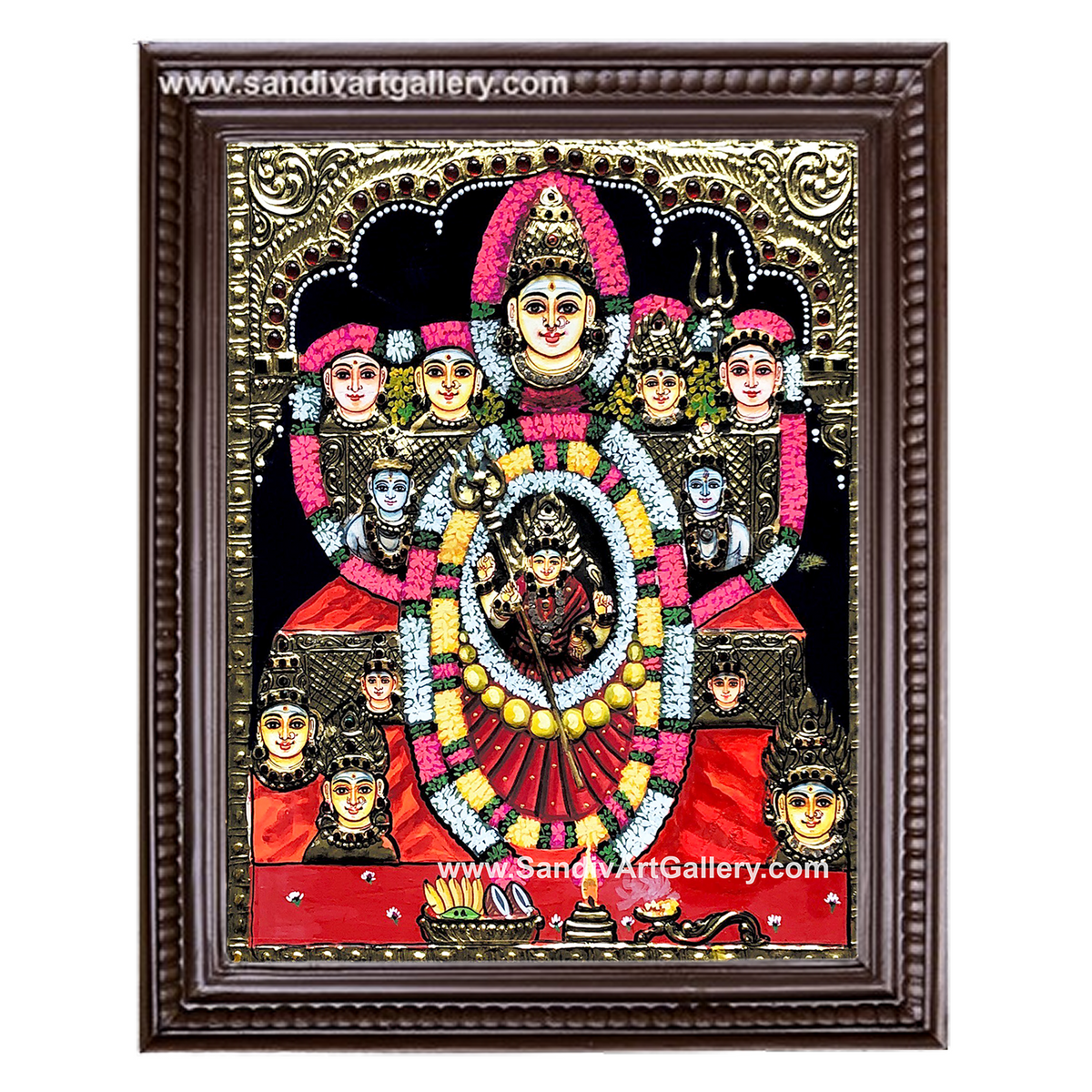 Shop Mari Amman Tanjore Painting - Free Shipping- Sandiv Art Gallery