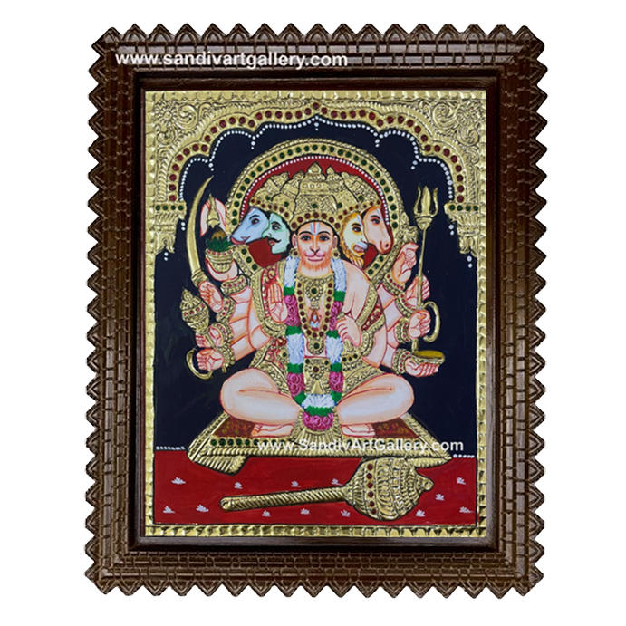 Authentic Panchamuga hanuman Small Size Tanjore Paintings| Best Price ...