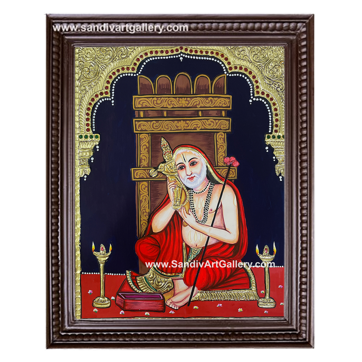 Buy Raghavendra Tanjore Painting Online - Sandiv Art Gallery
