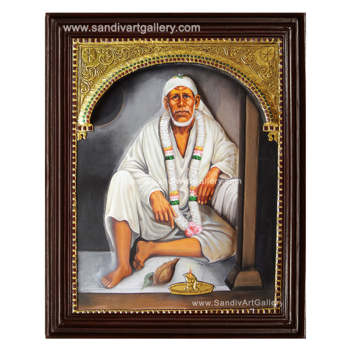 Shop Online Saibaba 3D Embossed Tanjore Painting| Free Shipping ...