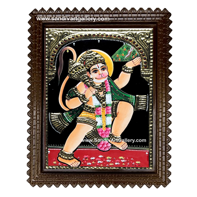 Small Size Sanjeevi hanuman Tanjore Painting| Shop Online – Sandiv Art ...