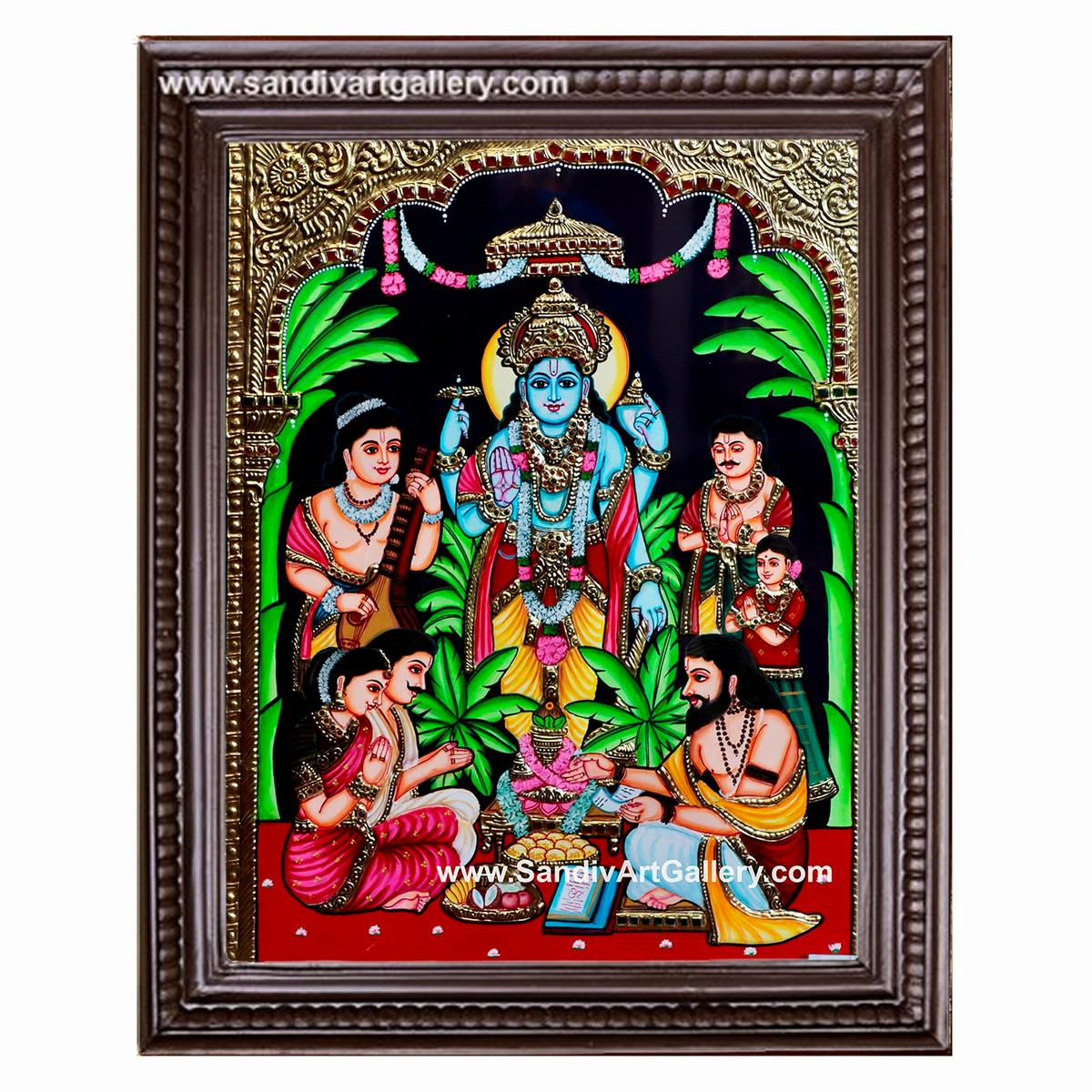 Authentic Sathyanarayana Tanjore Painting online| Best Quality and ...