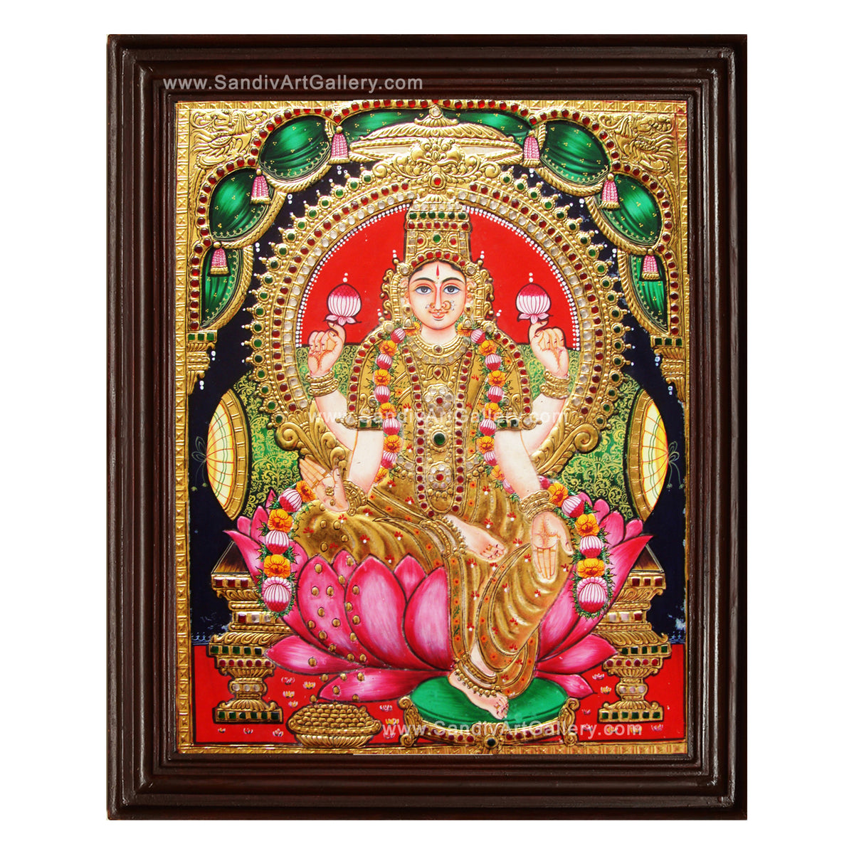 Shop Lakshmi Tanjore Painting - Free Shipping- Sandiv Art Gallery